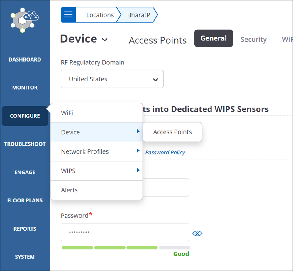 CloudVision CUE - Device Settings - Arista